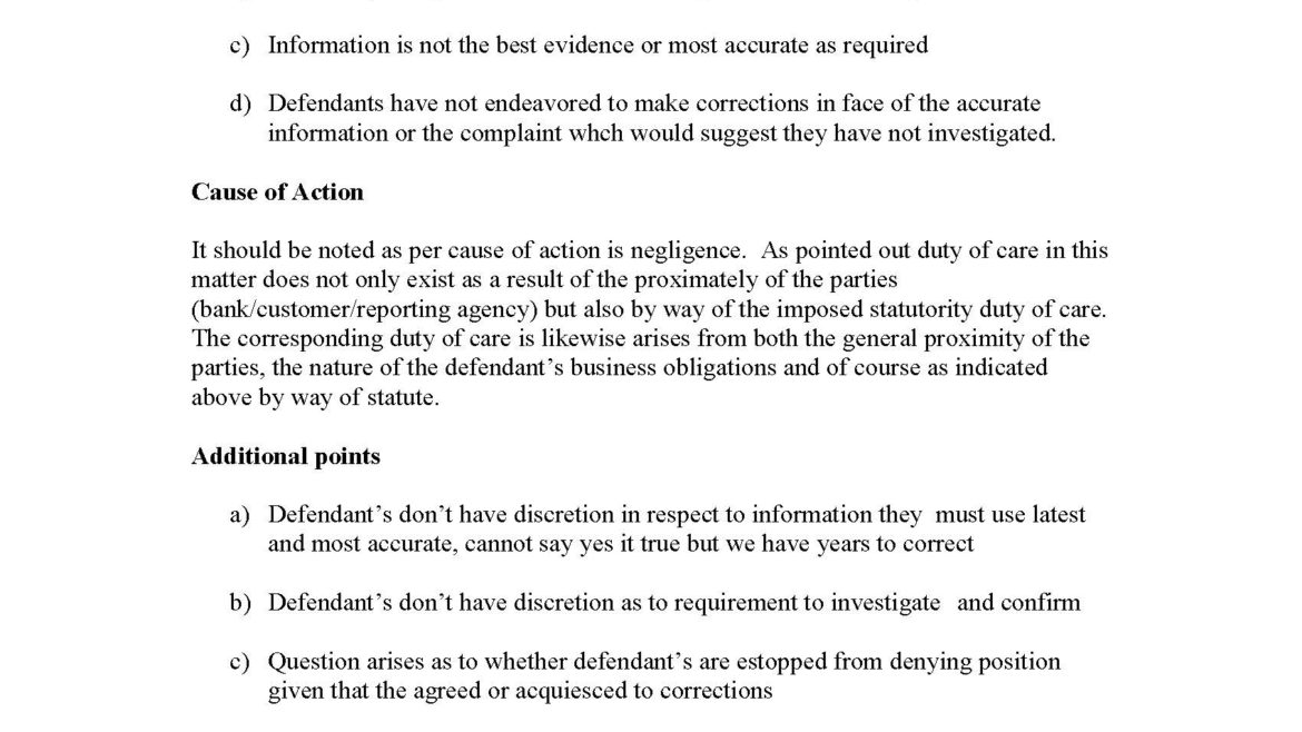 Settlement Conference Memorandum for Credit Reporting Negligence - Attornex