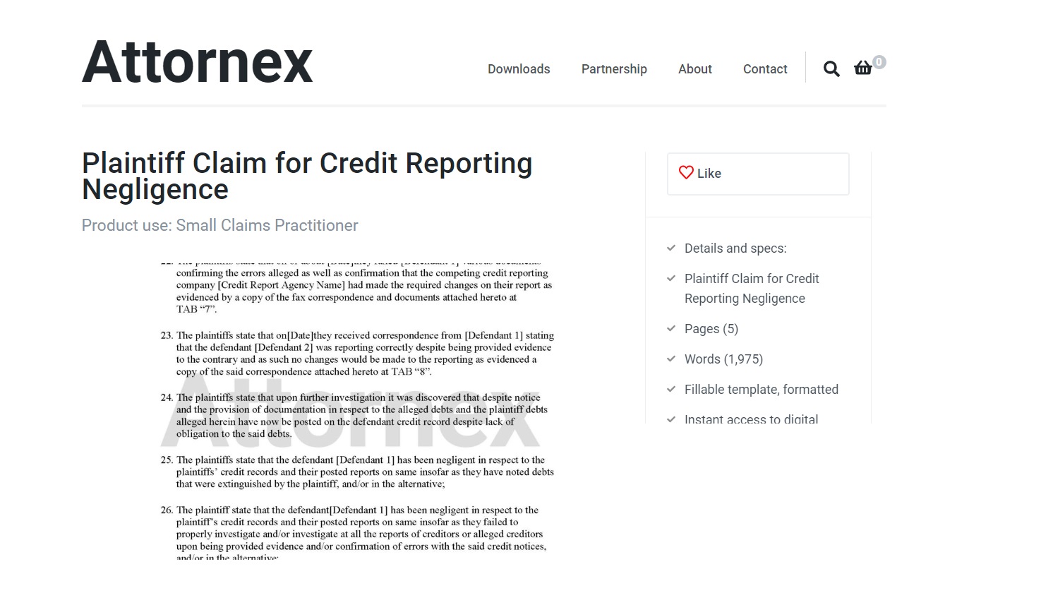 Plaintiff Claim for Credit Reporting Negligence - Attornex
