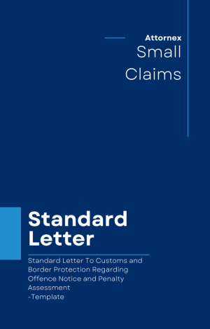 Standard Letter To Customs and Border Protection Regarding Offence ...